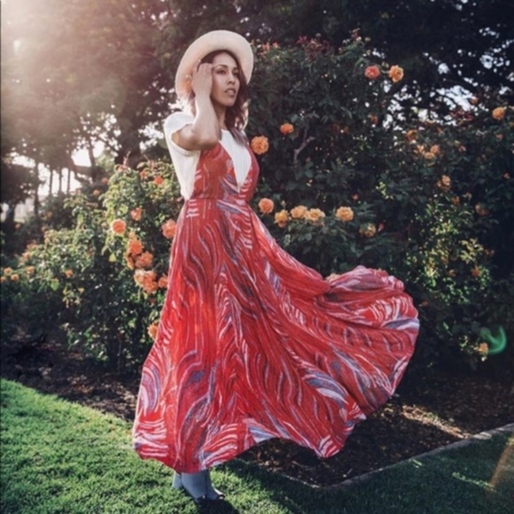 Free People | Dresses | Free People Red A Thousand Kisses Maxi Dress ...